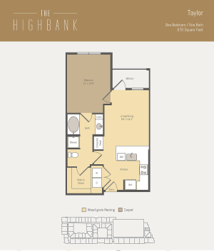 Floor Plans | The Highbank | 1-2 Bedroom Apartments in Houston