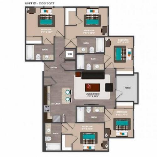 D1 | 4 Bed Apartment | Saga Reno