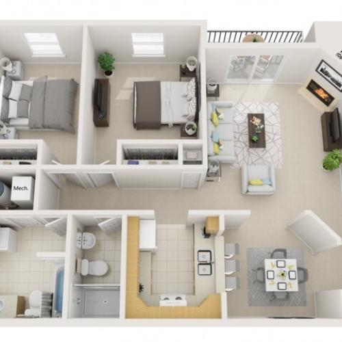 2 Bedroom Two Bath | 2 Bed Apartment | Kenley Square Apartments