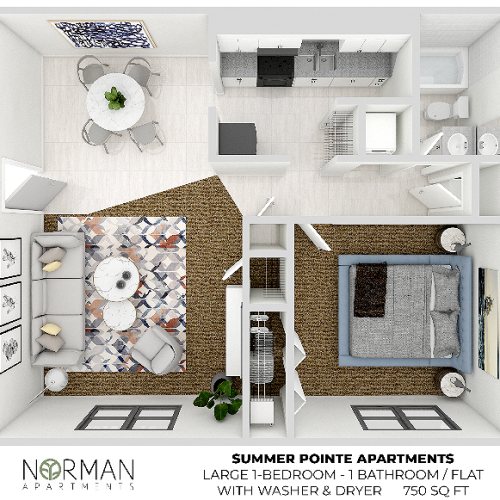 1-bed flat at Summer Pointe | 1 Bed Apartment | Norman Apartments