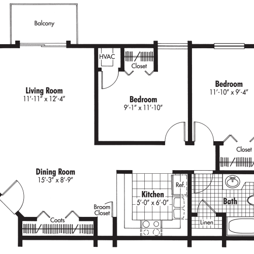 Elk | 1 Bed Apartment | Harbour Ridge Apartments
