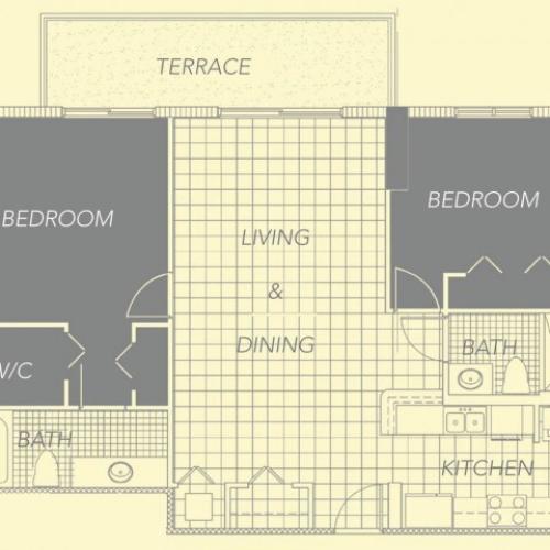 Unit B East | 1 Bed Apartment | Brickell First