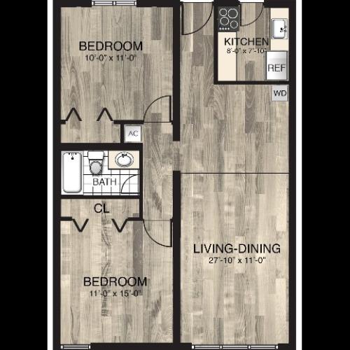 1 Bedroom Model | 1 Bed Apartment | Las Brisas Gardens Apartments