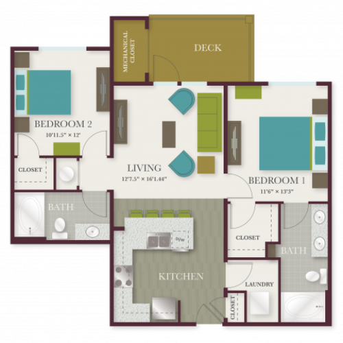 Washington | 3 Bed Apartment | Cambridge Square Apartments