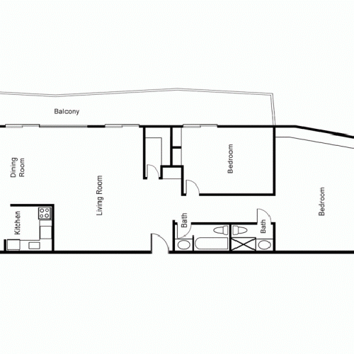 Standard 2BR/2BA | 2 Bed Apartment | Hopkins House Apartments