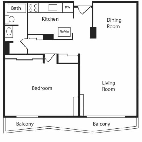 Standard 2BR/2BA | 2 Bed Apartment | Hopkins House Apartments