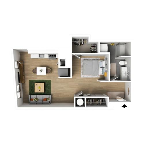 Studio Type A | Studio | River House Apartments